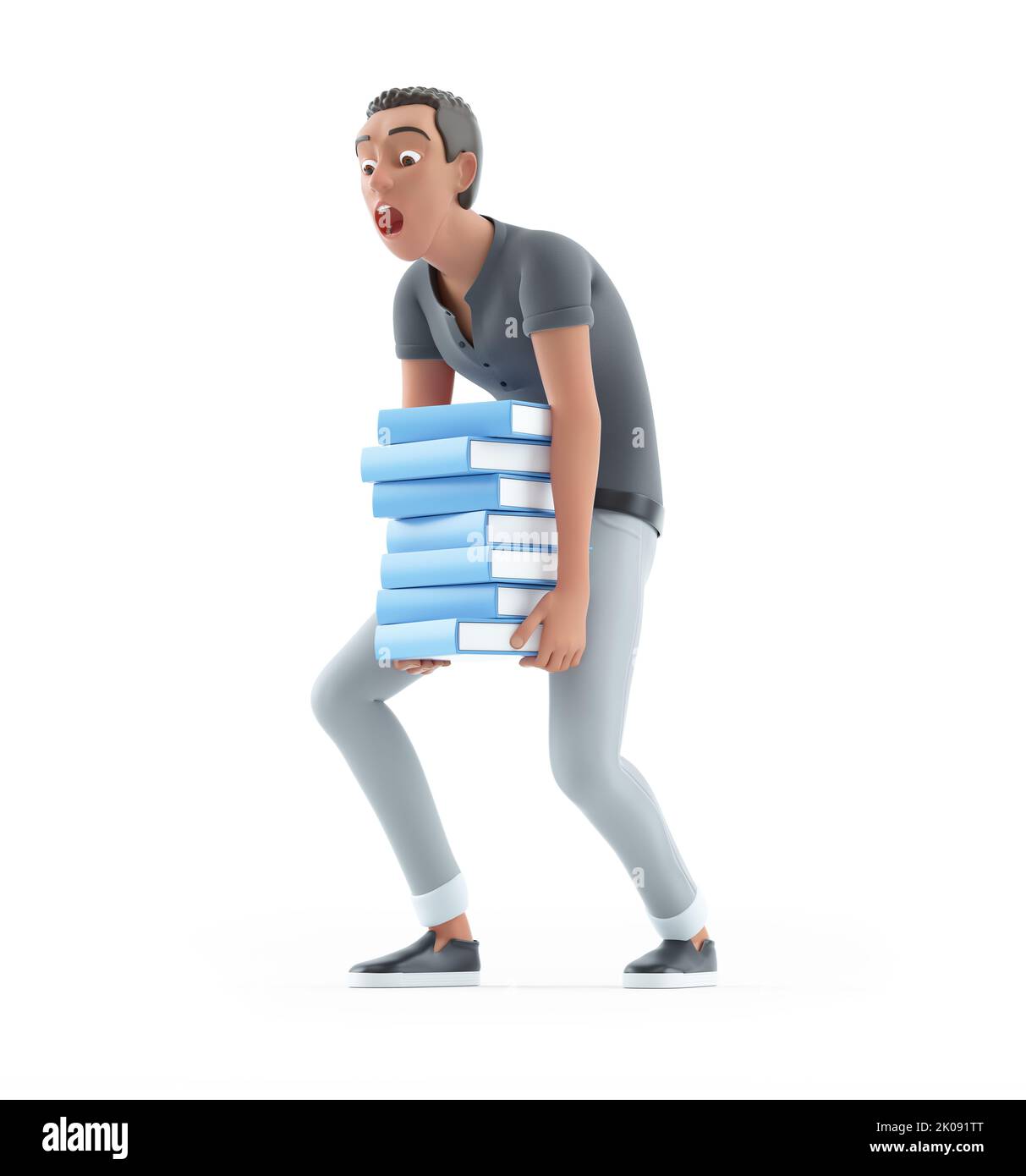 3d character man overworked, illustration isolated on white background ...