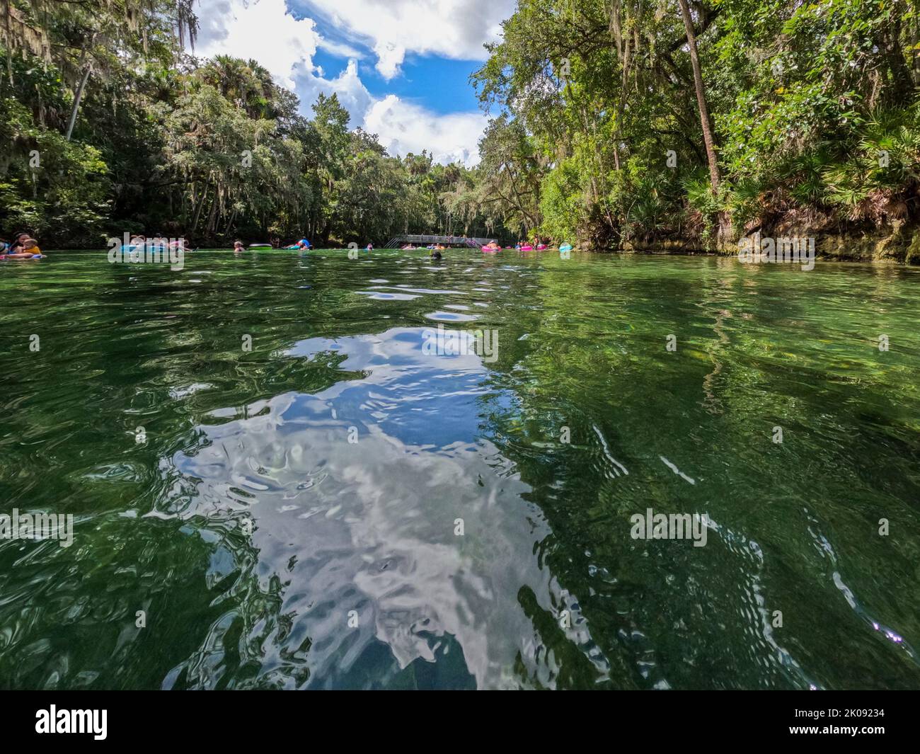 Orlando, FL USA - August 5, 2022: People floating down the spring in ...
