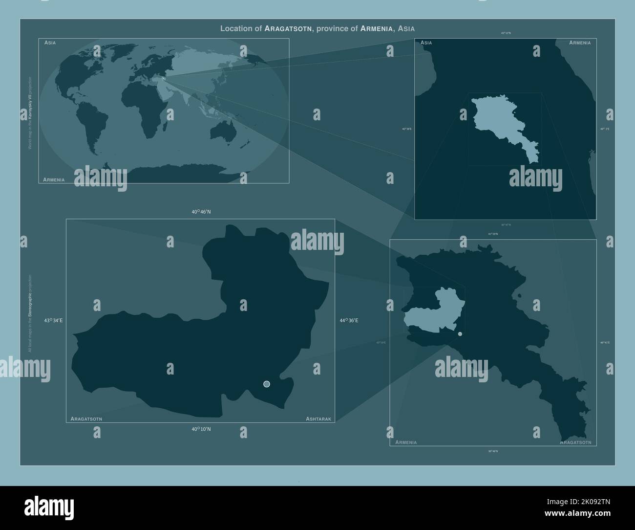 Aragatsotn, province of Armenia. Diagram showing the location of the ...