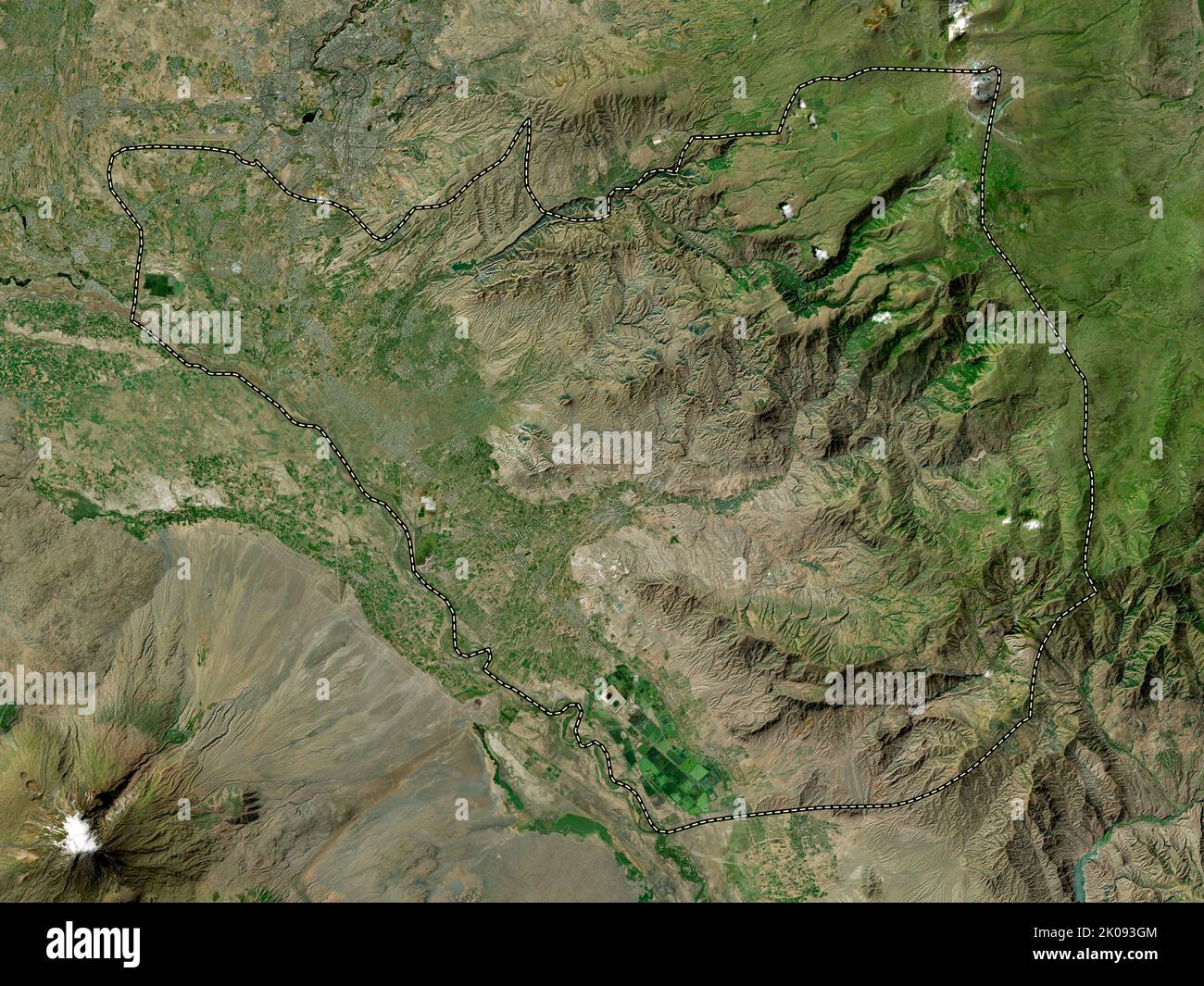 Ararat, province of Armenia. High resolution satellite map Stock Photo ...