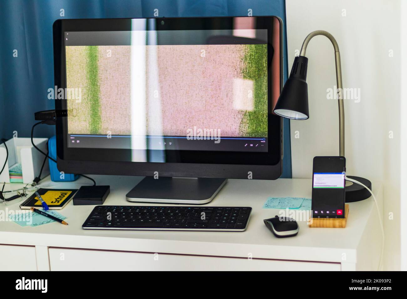 Close up shot of a computer station Stock Photo - Alamy