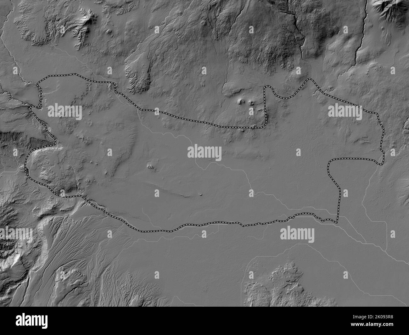 Armavir, province of Armenia. Bilevel elevation map with lakes and ...