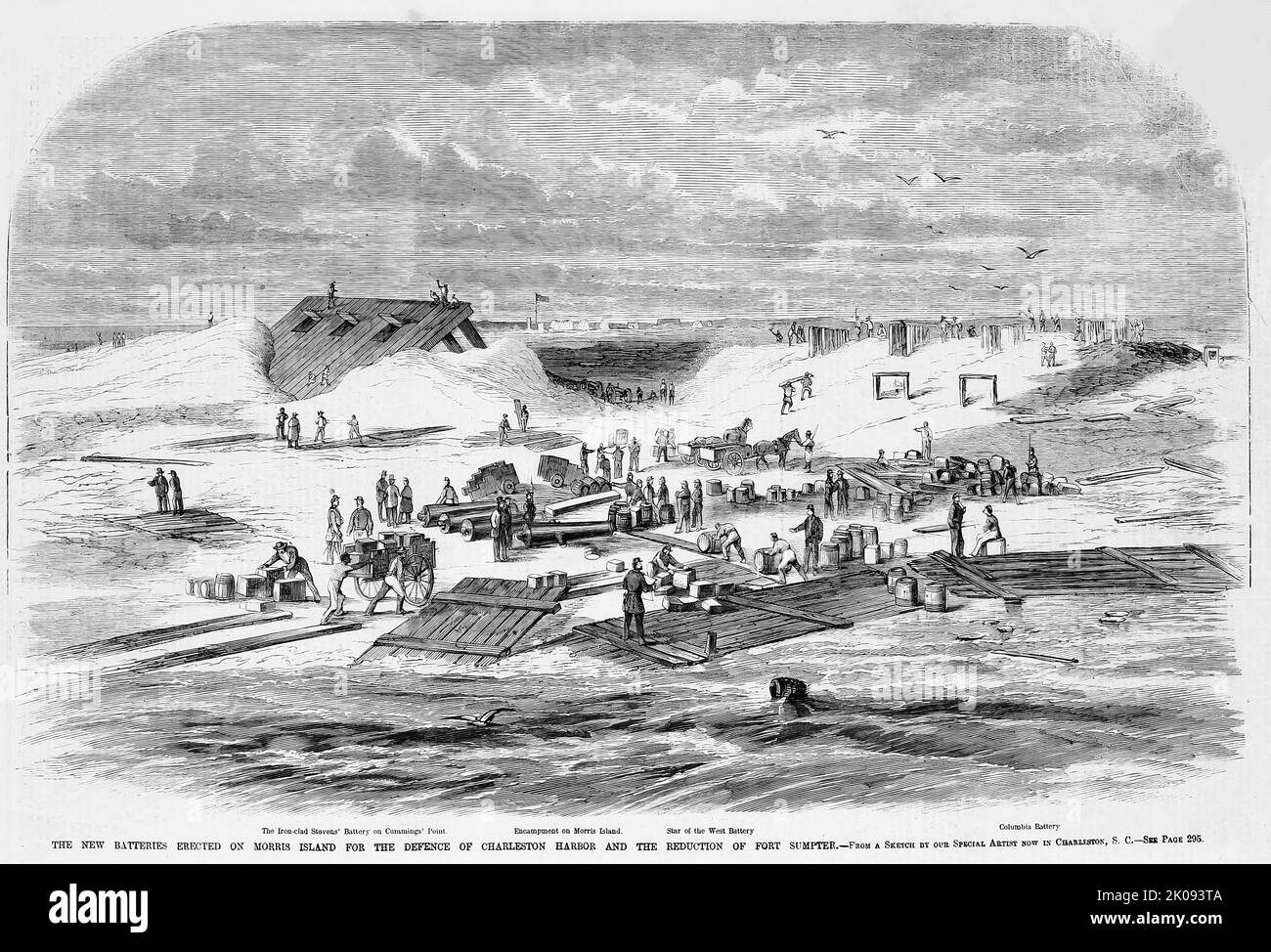 The new batteries erected on Morris Island for the defense of ...