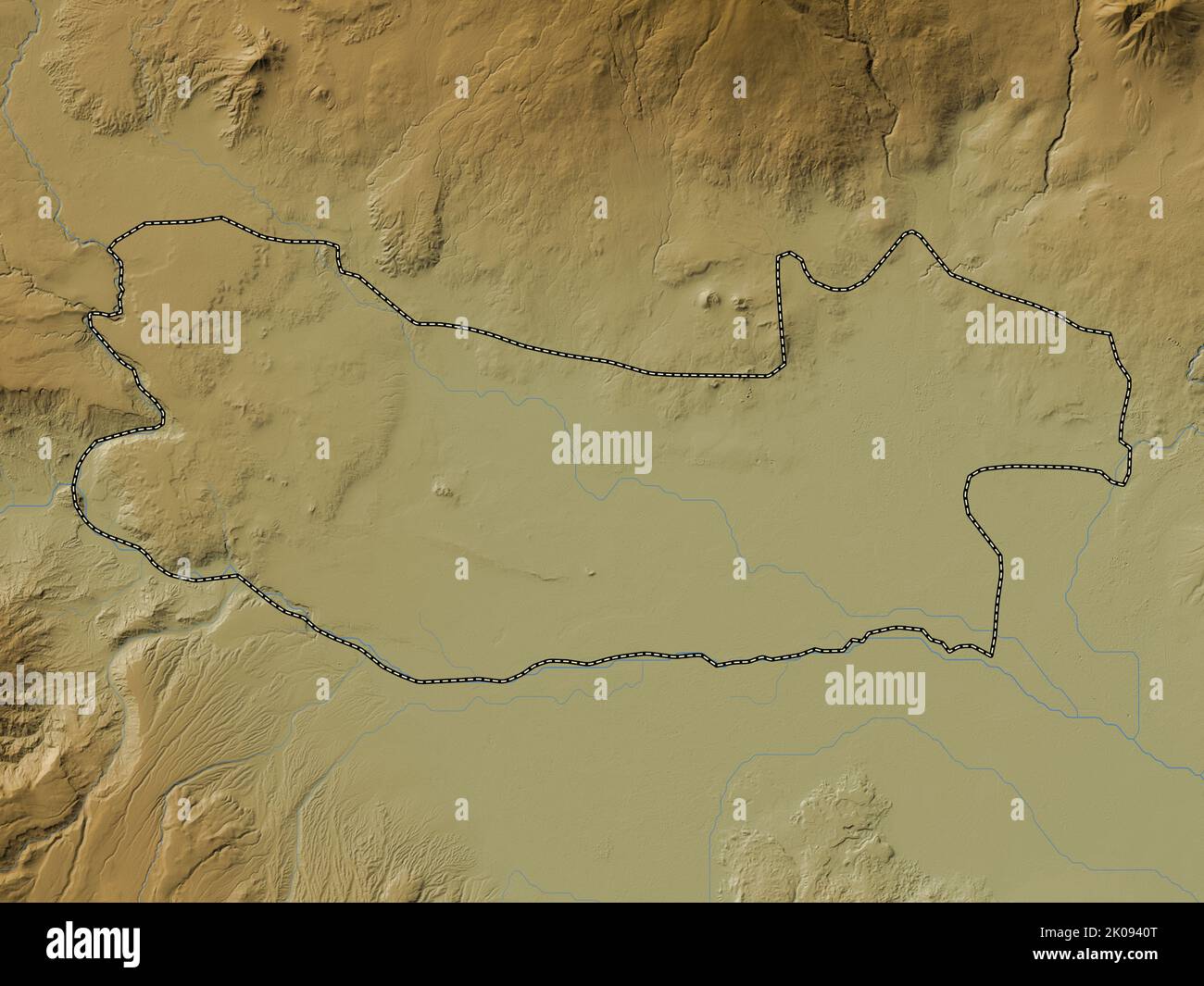Armavir, province of Armenia. Colored elevation map with lakes and ...