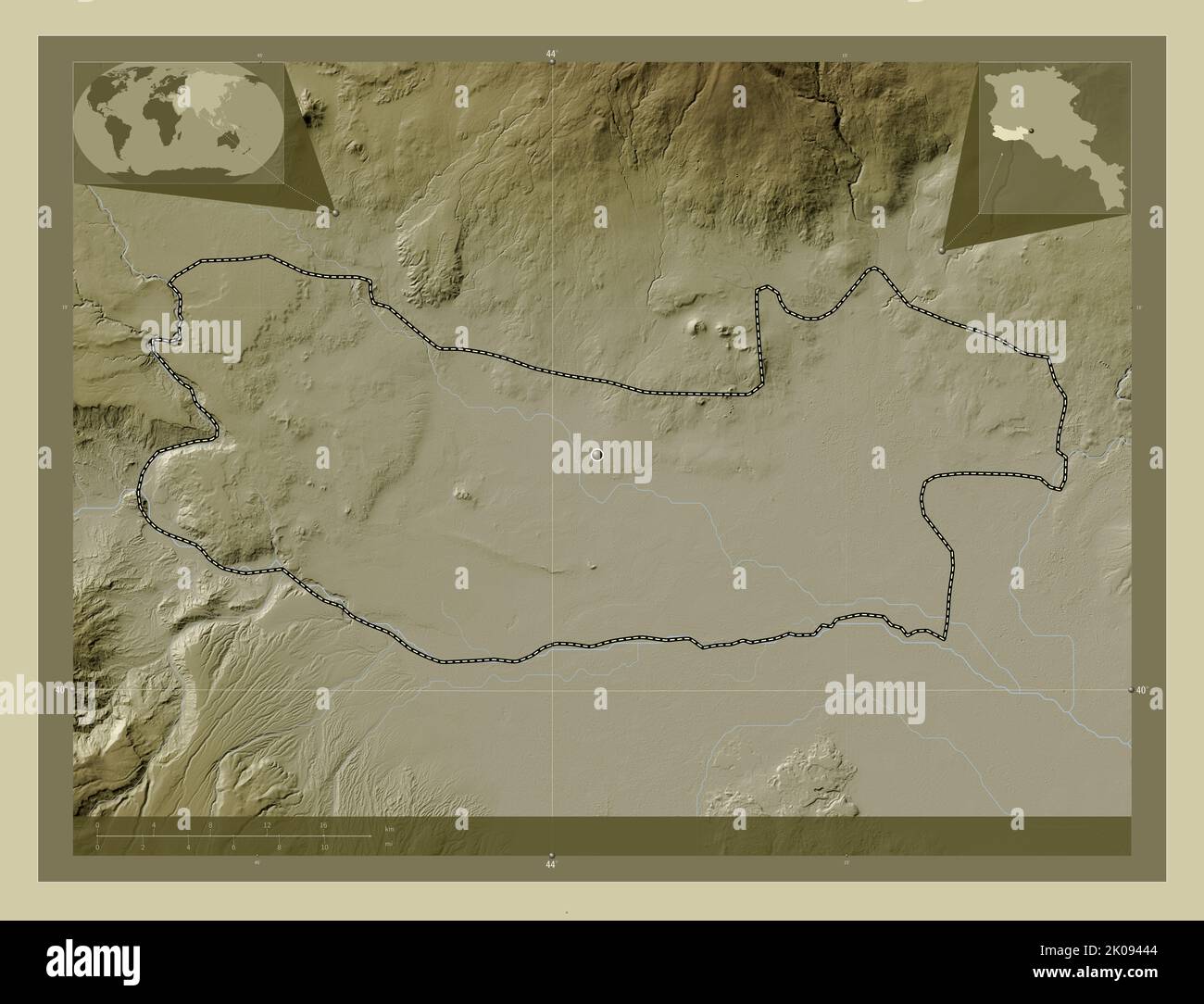 Armavir, province of Armenia. Elevation map colored in wiki style with ...