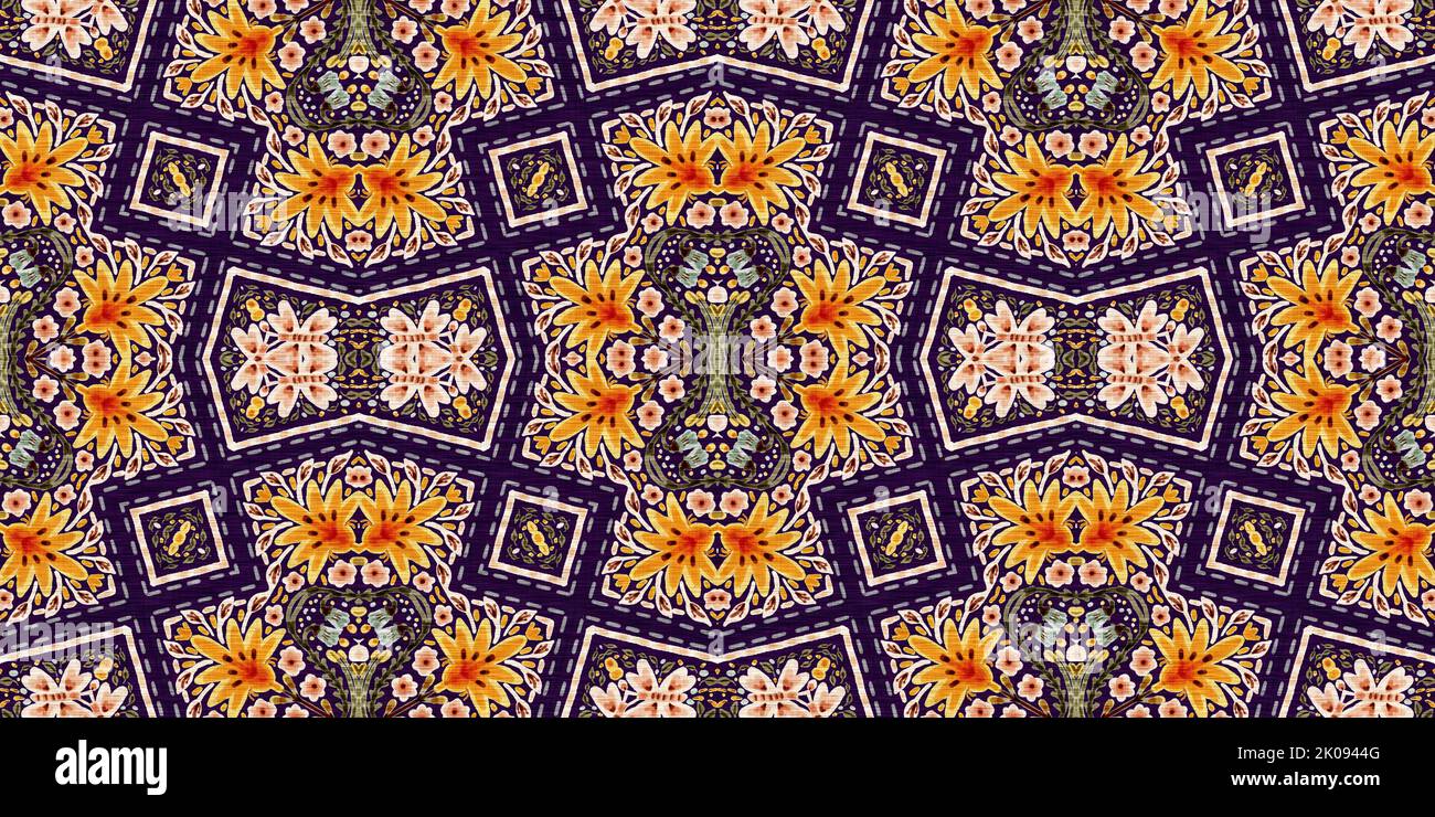 Rustic provence floral border pattern. Boho whimsical french swatch for ...