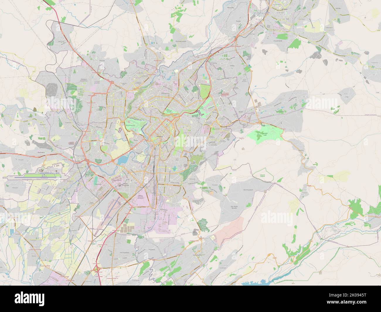 Erevan, city of Armenia. Open Street Map Stock Photo - Alamy