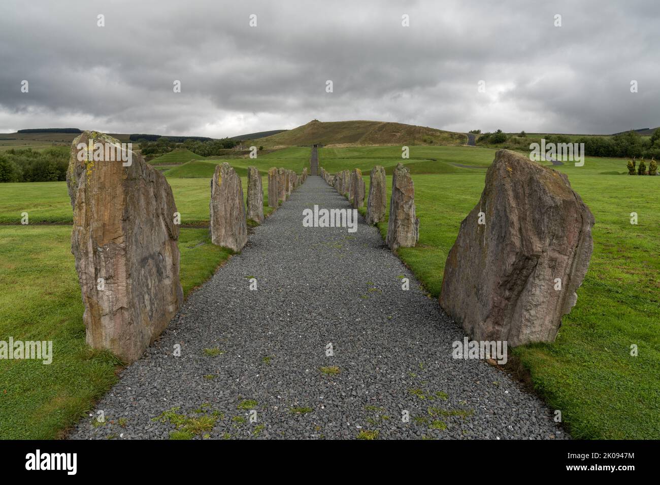 the standing stones and gravel footpath in the North-South Line of the ...