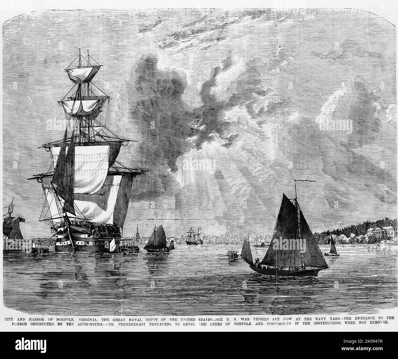 City and harbor of Norfolk, Virginia, the great naval depot of the ...