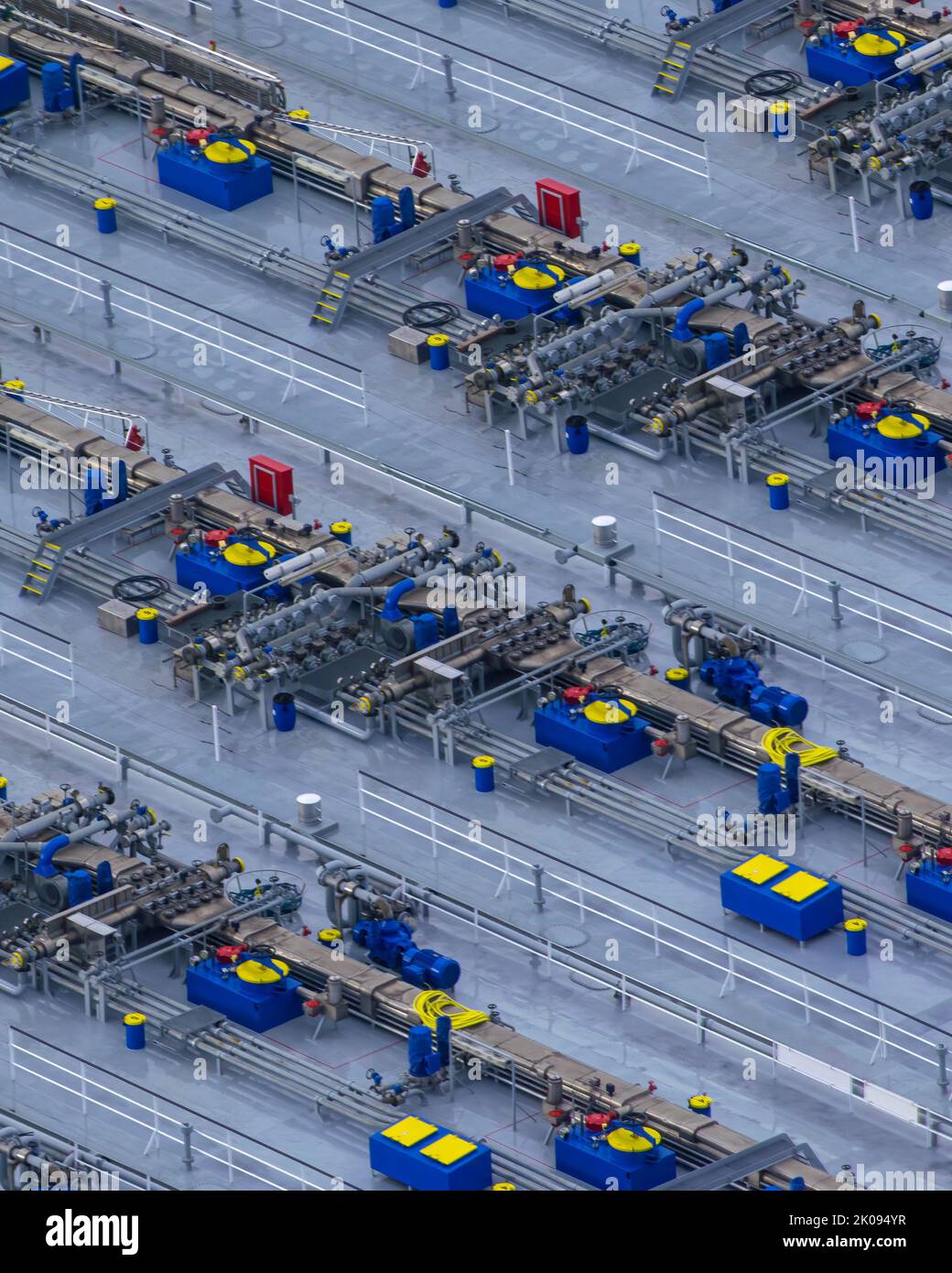 Gas pipeline construction in row at day light Stock Photo - Alamy