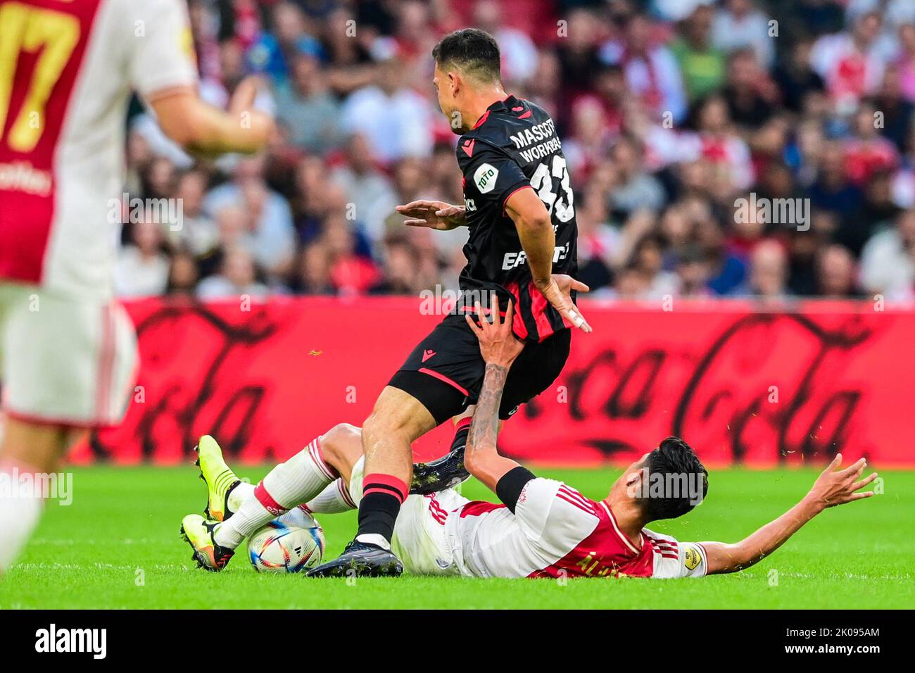 AMSTERDAM - (lr) Thom Haye of SC Heerenveen, Edson Alvarez of Ajax during the Dutch Eredivisie ...