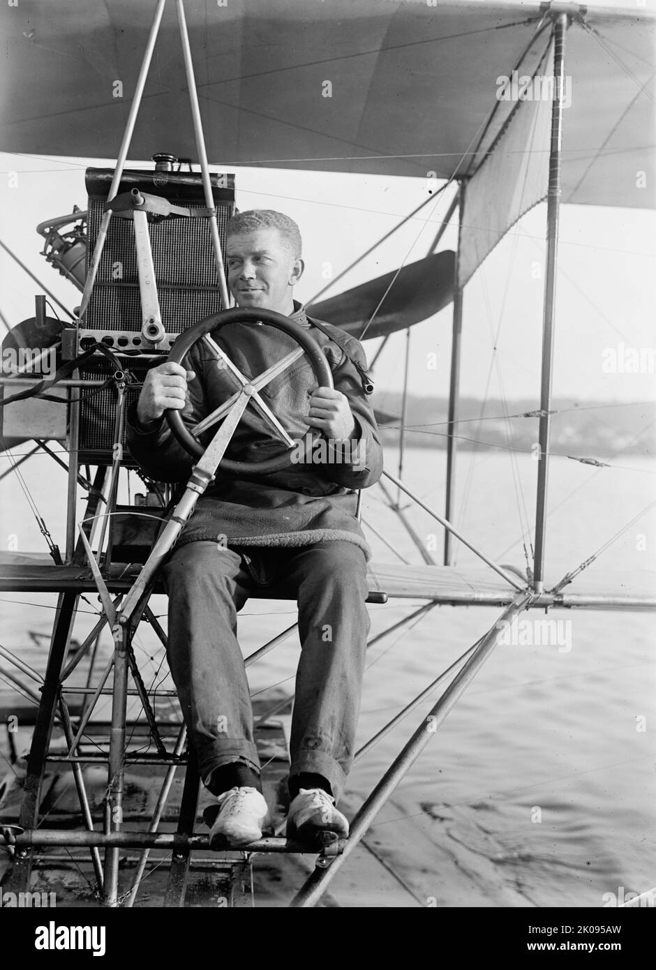 Lieutenant Theodore G. Ellyson, U.S.Navy, Testing Seaplane On Potomac ...