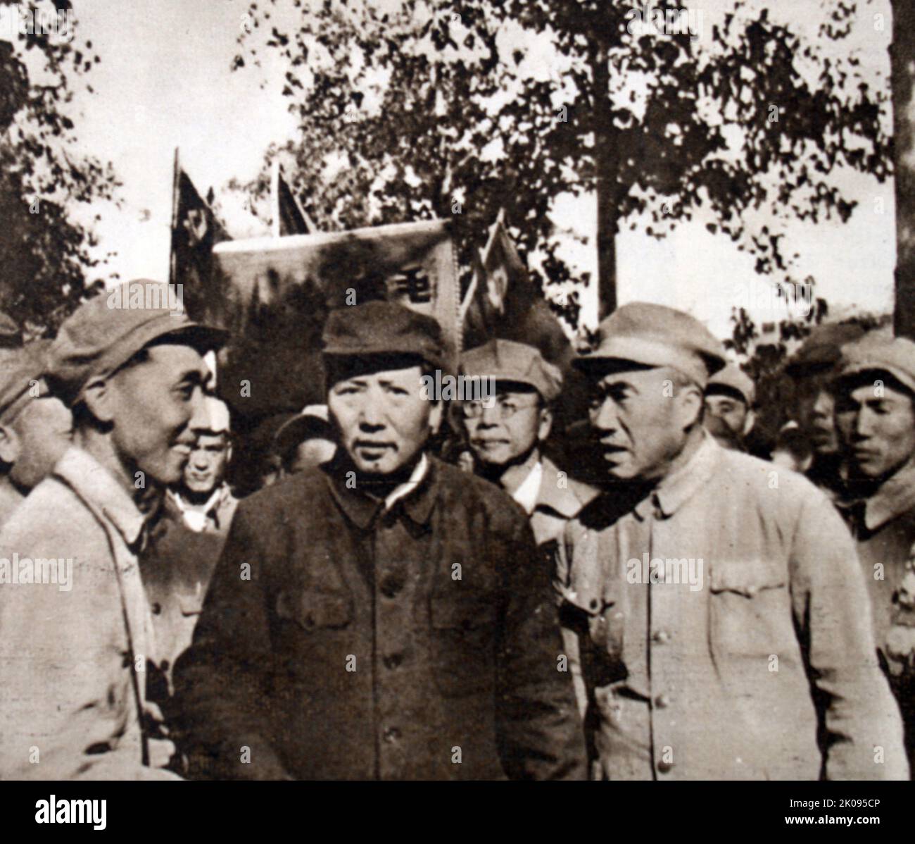 Mao Tse Tsung and General Chu Teh touring the proposed communist ...