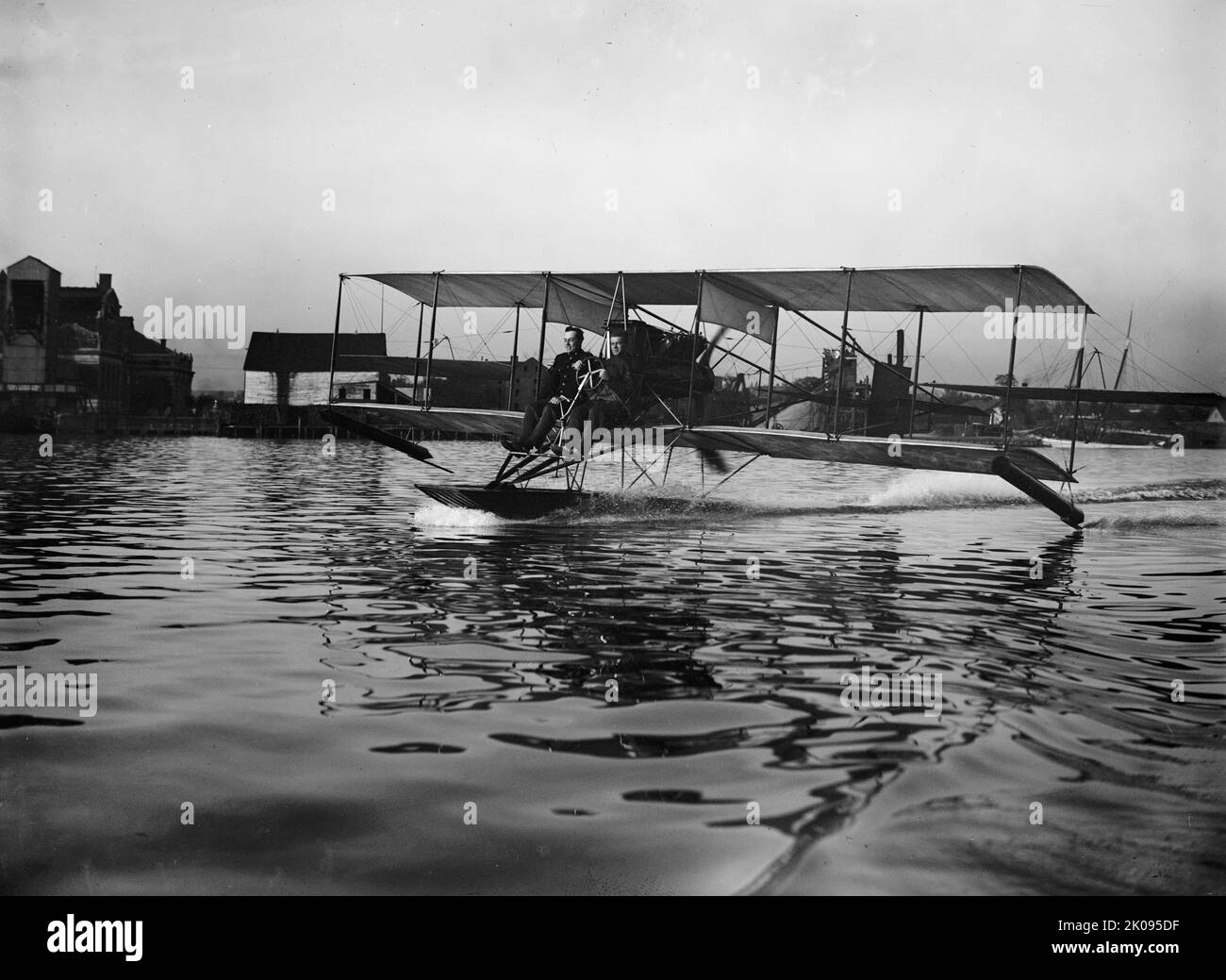 Lieutenant Theodore G. Ellyson, U.S.Navy, Testing Seaplane On Potomac ...