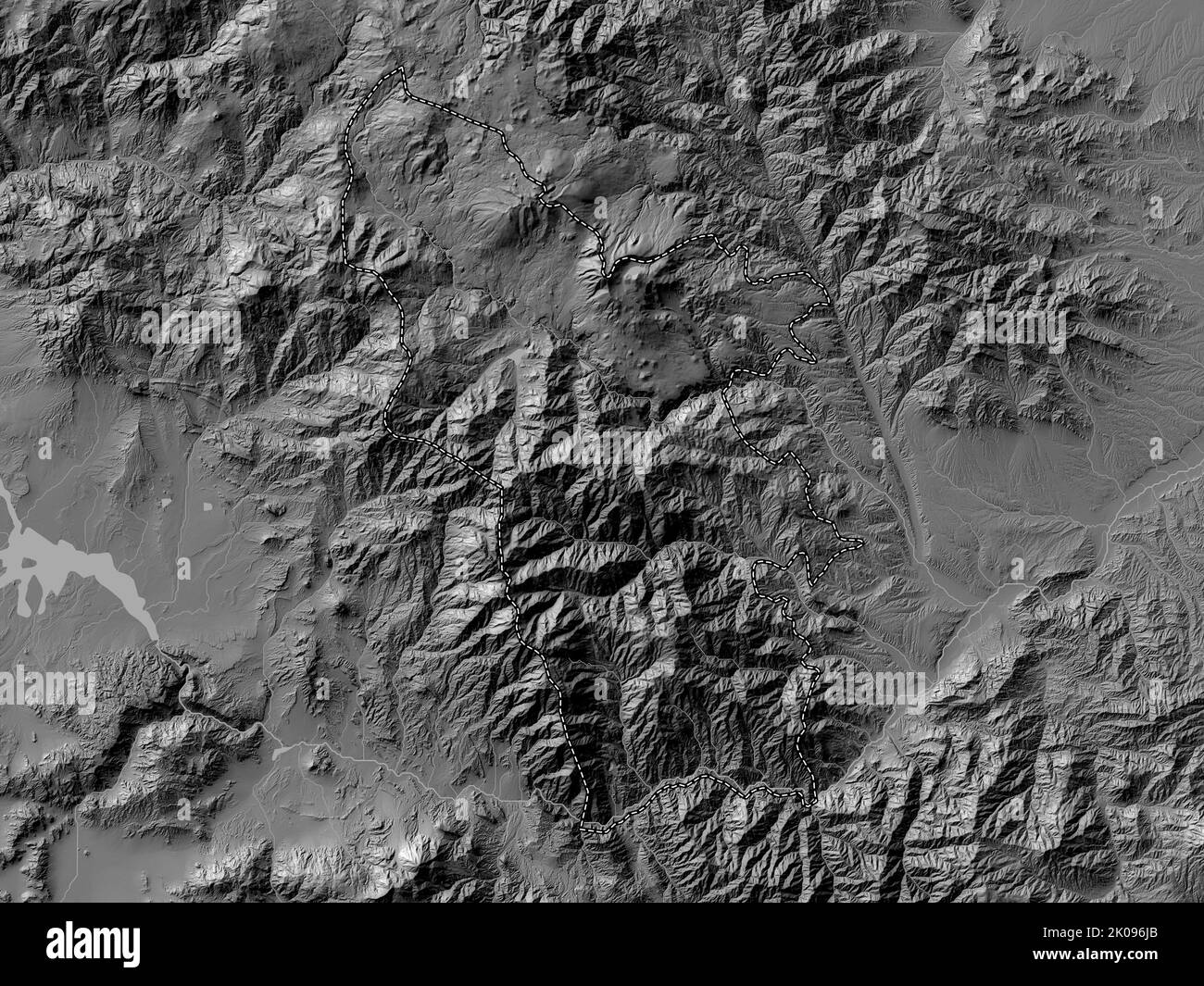 Syunik, province of Armenia. Bilevel elevation map with lakes and ...