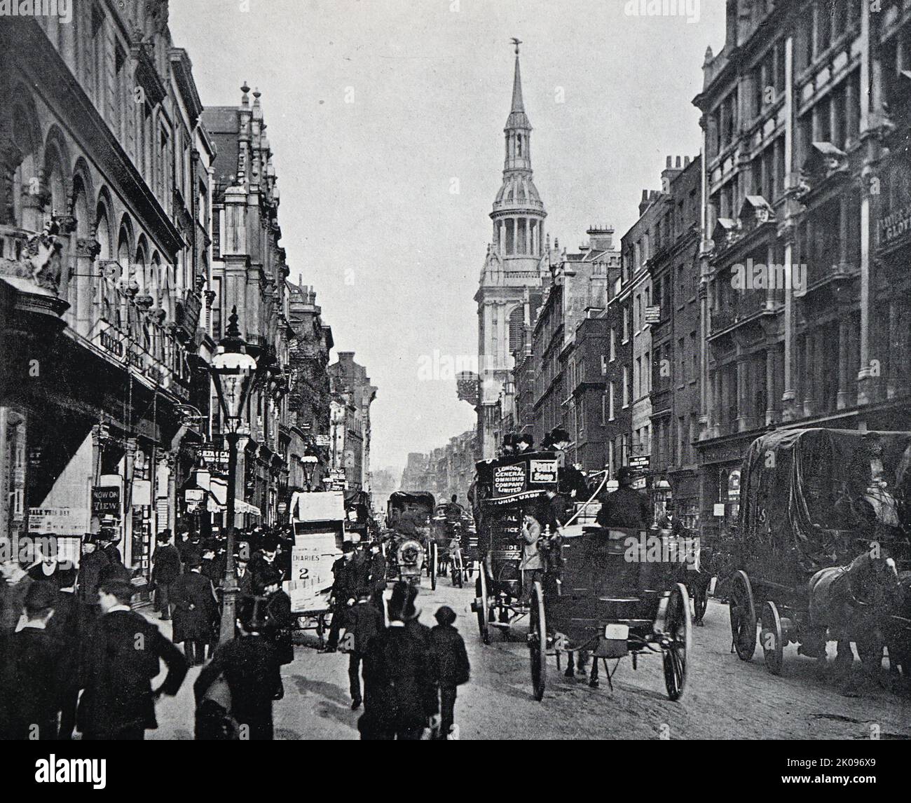 Vintage photograph of London in late Victorian era, England, 1895 Stock ...