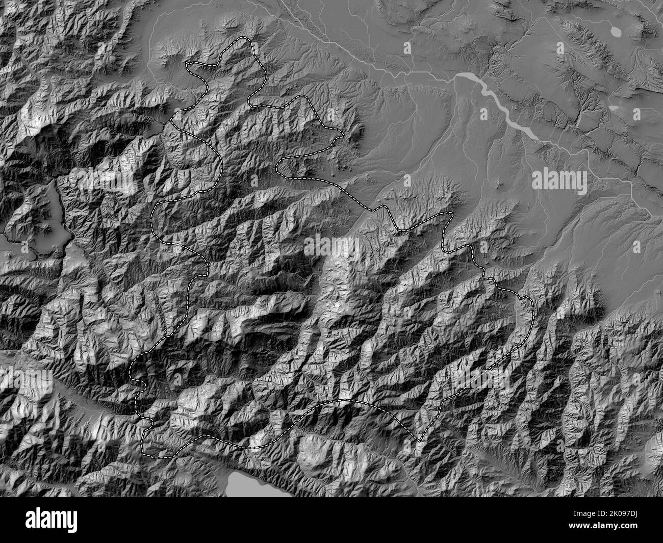 Tavush, province of Armenia. Bilevel elevation map with lakes and ...