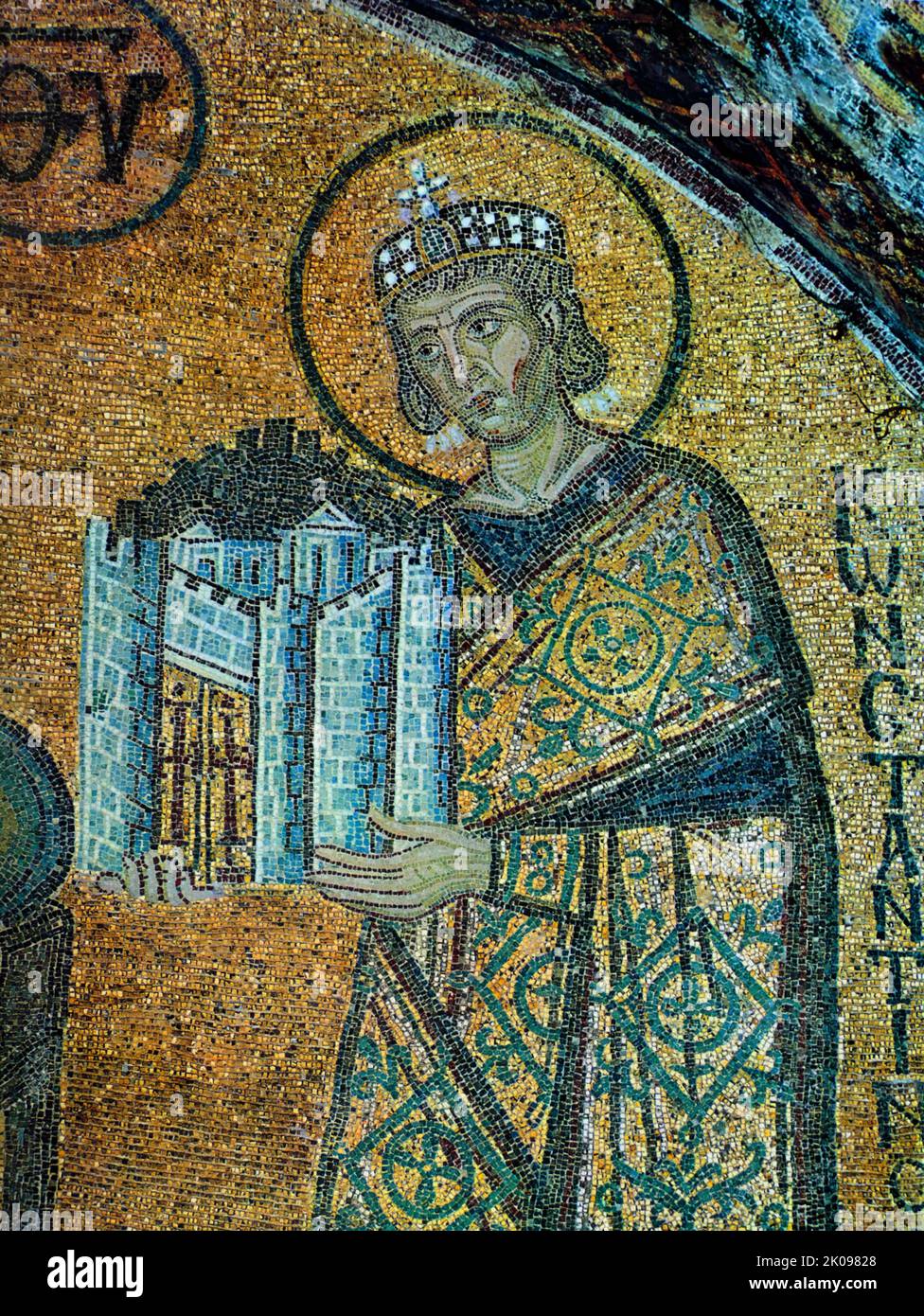 La Madonna in trono tra Constantiano, Istanbul Santa Sofia. Painting of ...