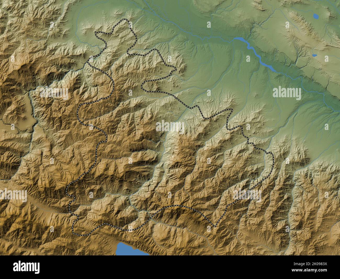 Tavush, province of Armenia. Colored elevation map with lakes and ...