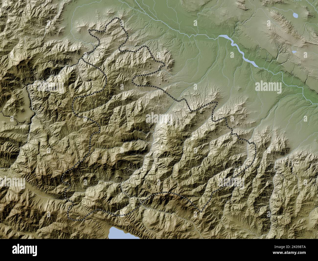 Tavush, province of Armenia. Elevation map colored in wiki style with ...