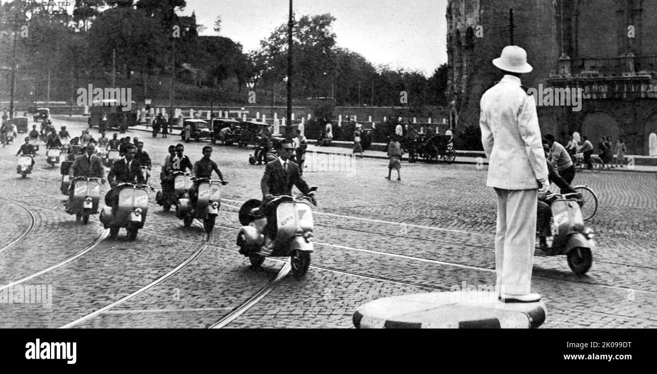 The changing face of Rome: Motor scooters speeding past the Colusseum ...