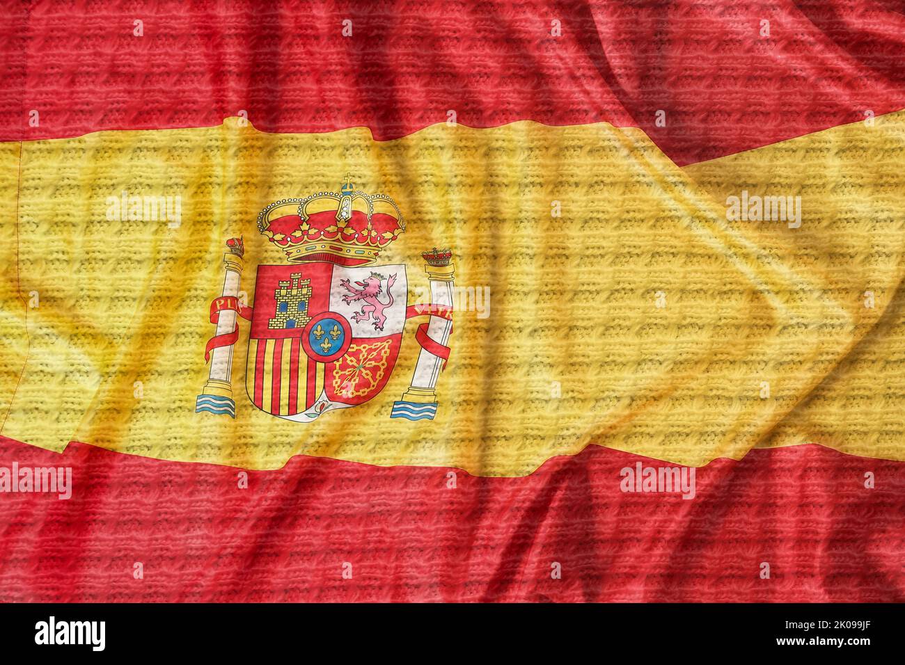 Texture of fabric with print of Spanish flag Stock Photo - Alamy
