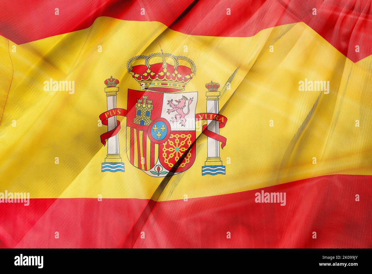 Texture of fabric with print of Spanish flag Stock Photo - Alamy