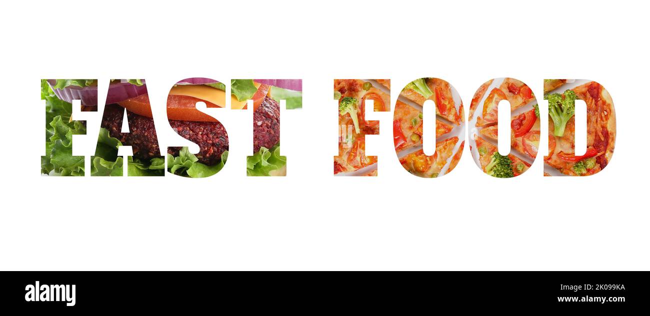 Text FAST FOOD on white background Stock Photo - Alamy
