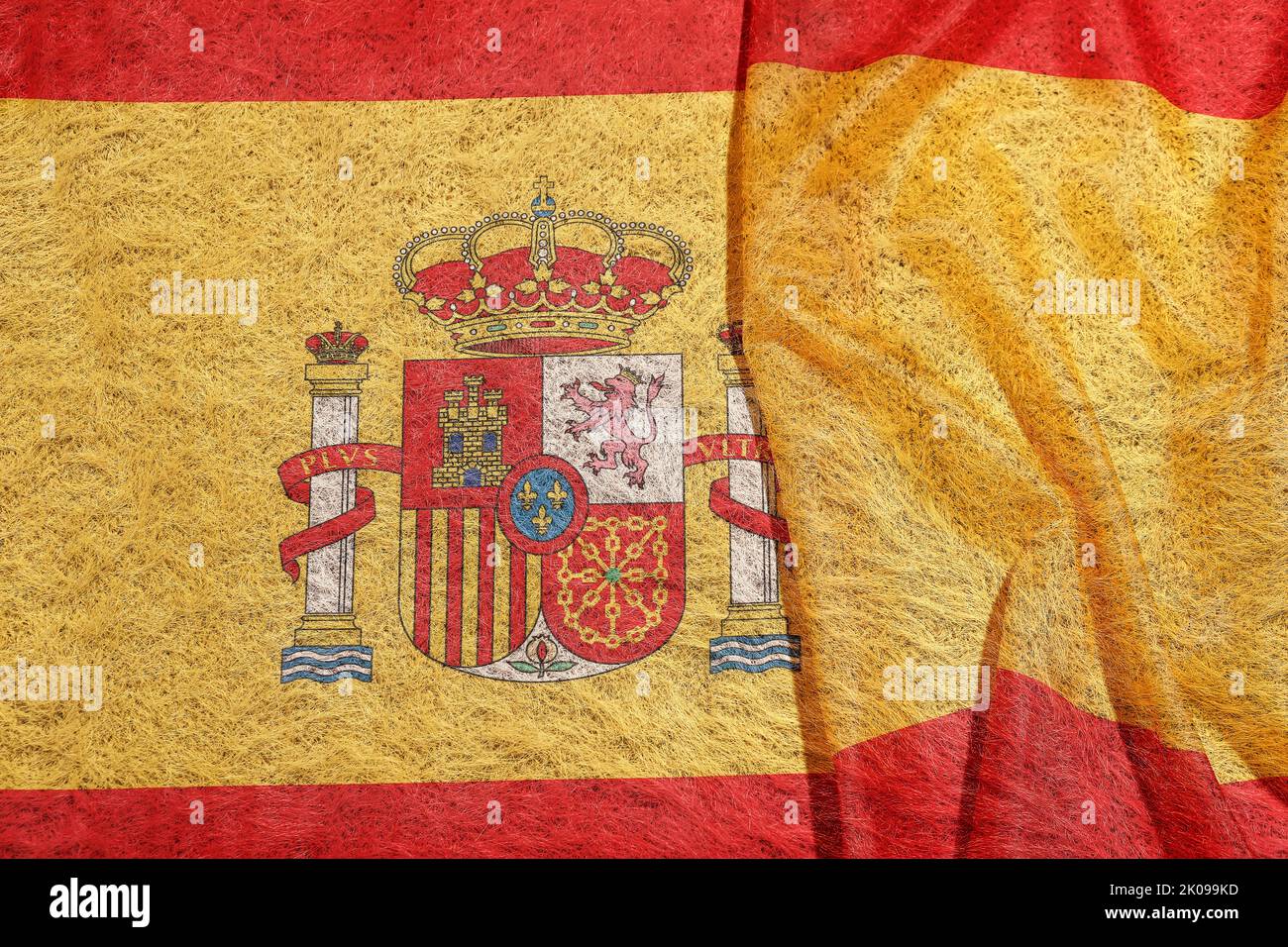 Texture of fabric with print of Spanish flag Stock Photo - Alamy