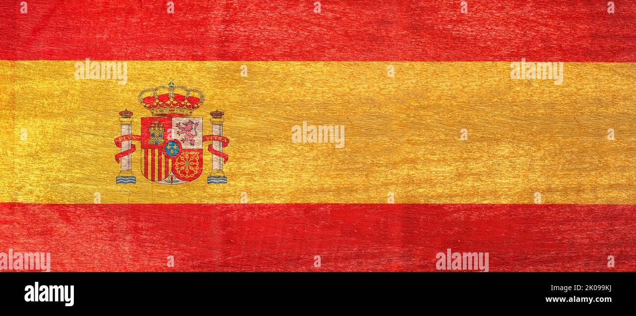 Wooden texture with print of Spanish flag. Banner for design Stock ...