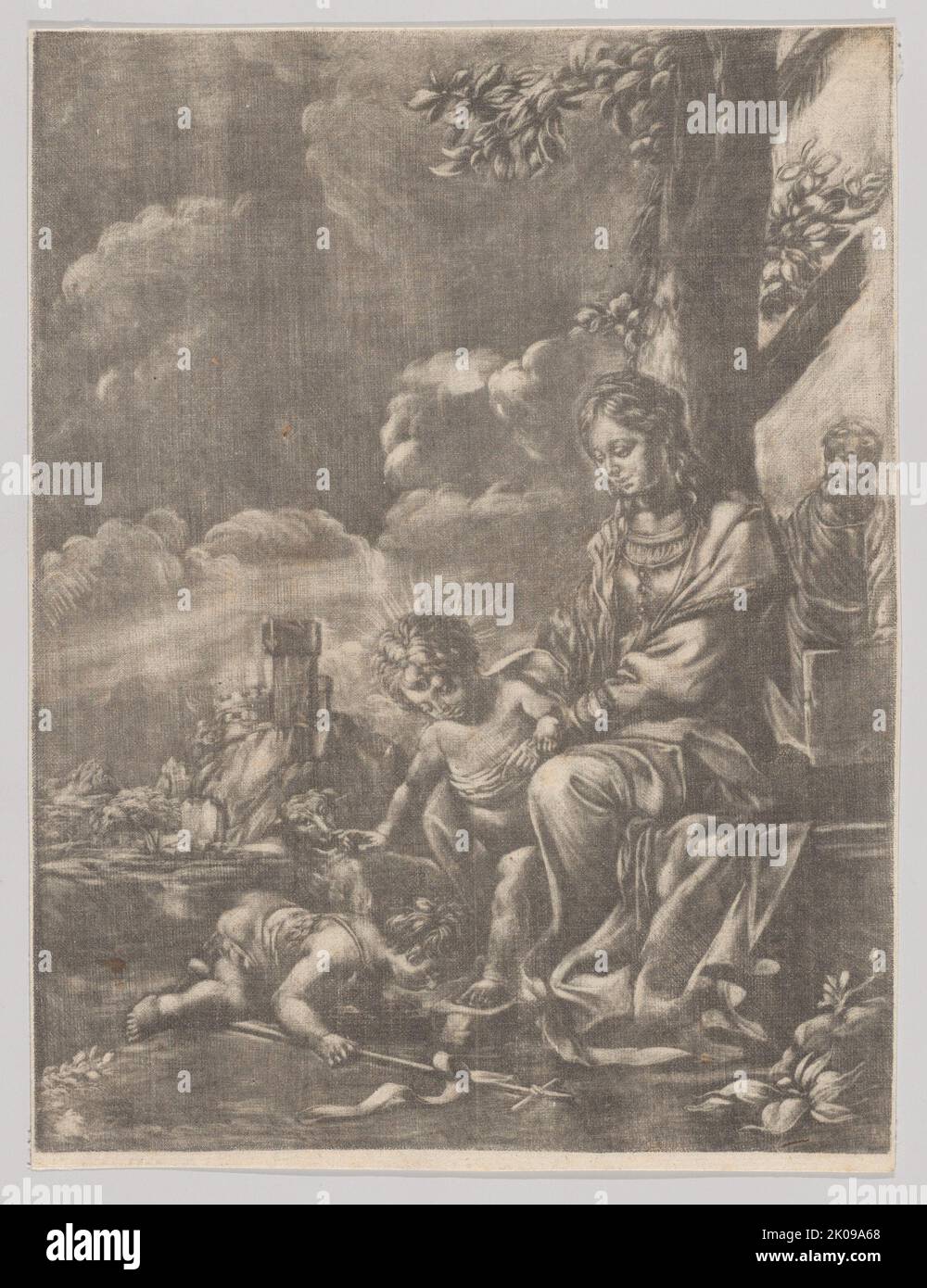 The Holy Family with the infant Saint John kissing Christ's feet, 1640 ...