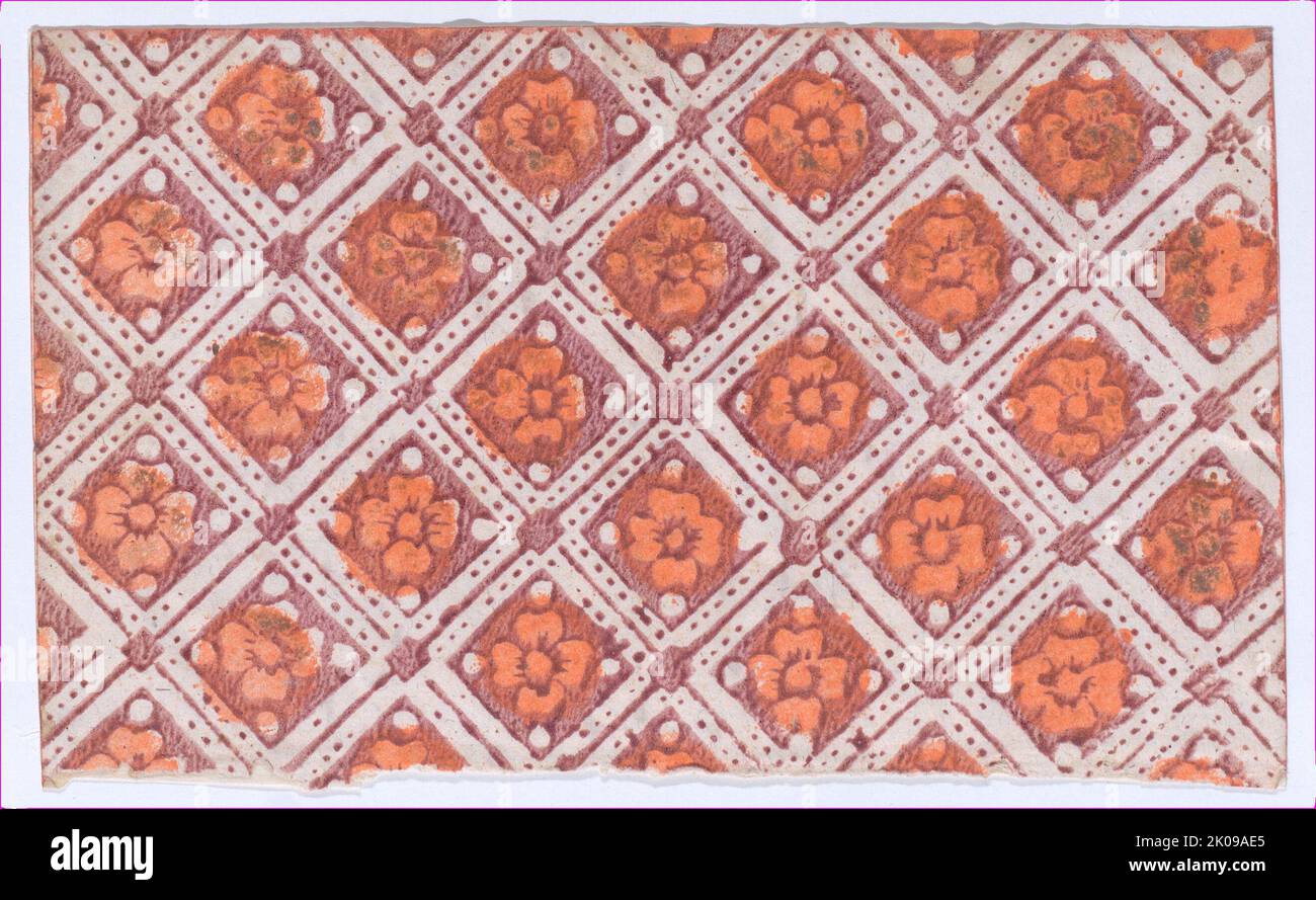 Sheet with overall pattern of rosettes, 19th century Stock Photo - Alamy