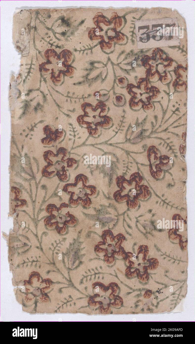 Sheet with an overall floral pattern, 19th century Stock Photo - Alamy