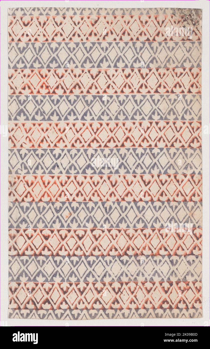 Sheet with overall pattern of diamond shapes, 19th century Stock Photo ...
