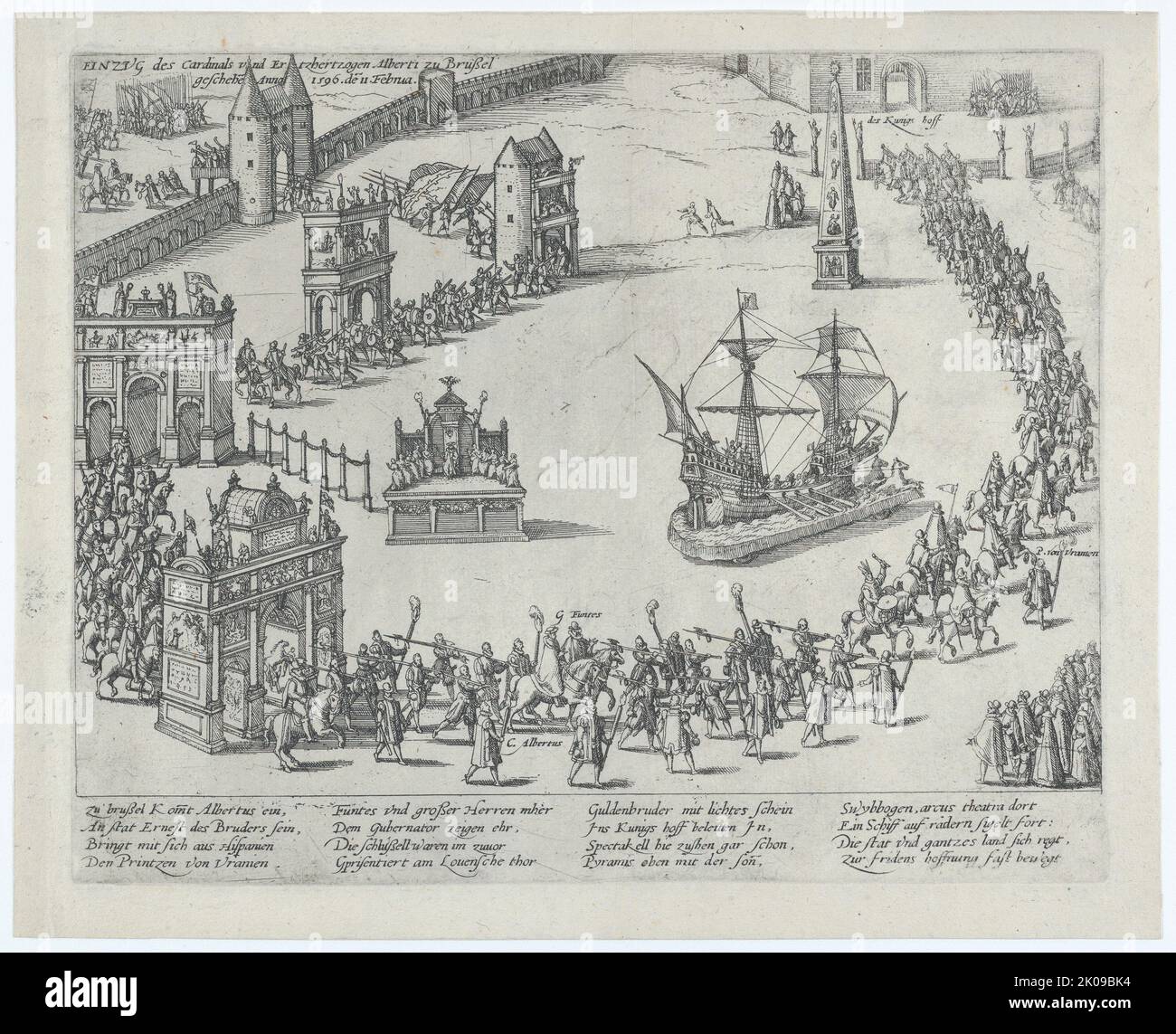 Entrance of the Cardinal and Archduke Albert to Brussels in 1596, after ...