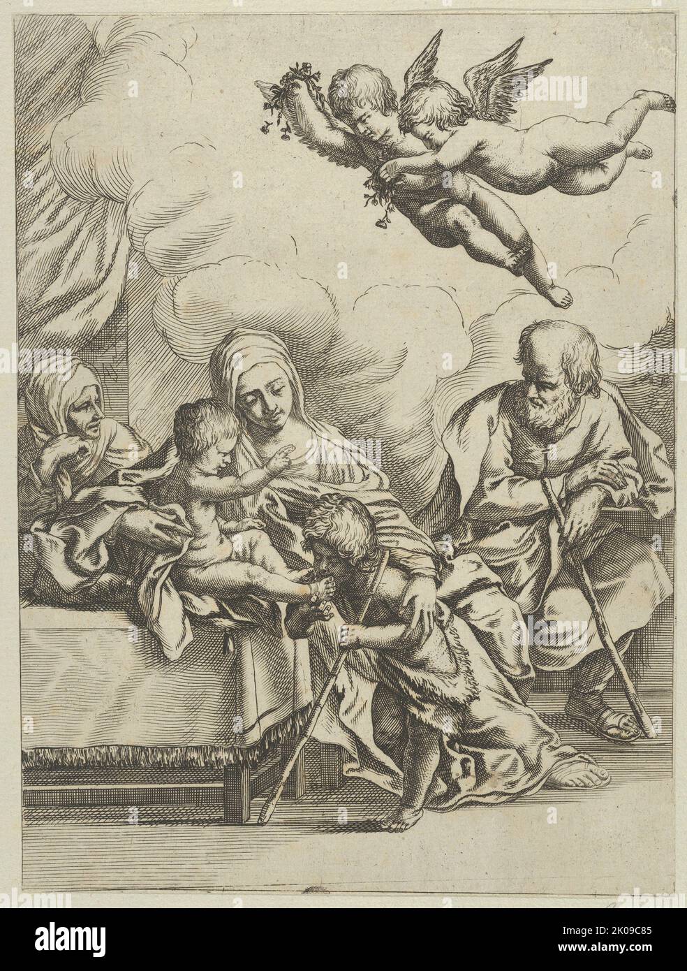 The Holy Family with young John the Baptist and Saint Elizabeth, two ...