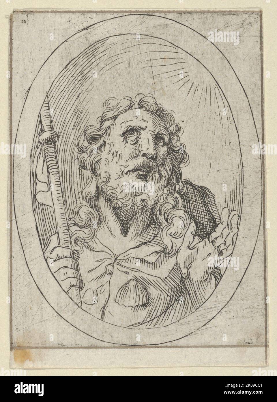 Saint James Major, looking upwards and holding a staff, from Christ ...