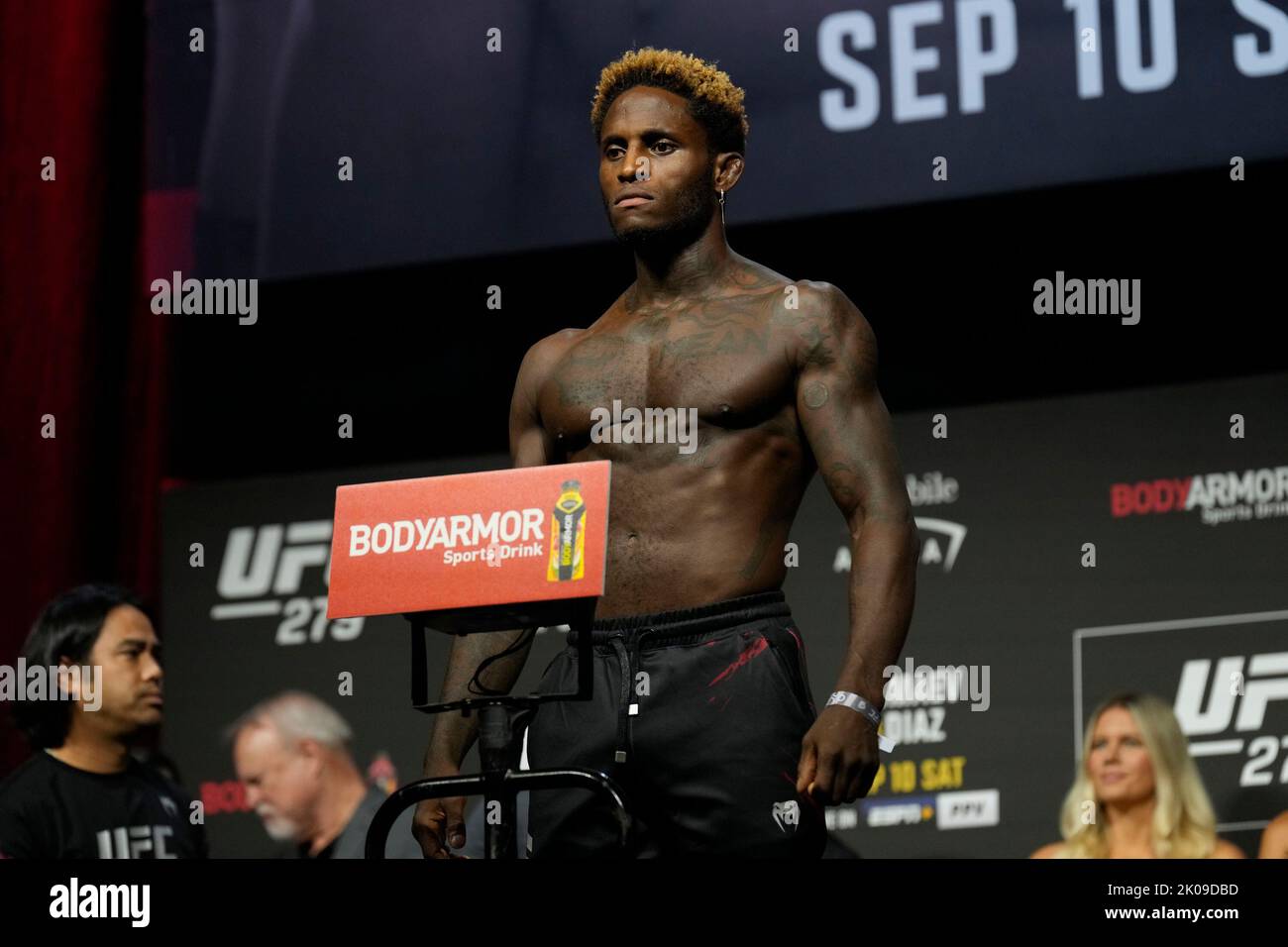 LAS VEGAS, NV - September 9: Hakeem Dawodu at MGM Grand Garden Arena ...