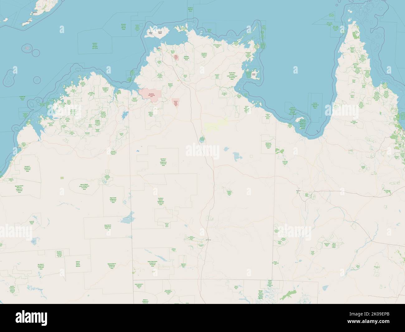 Northern Territory, territory of Australia. Open Street Map Stock Photo ...