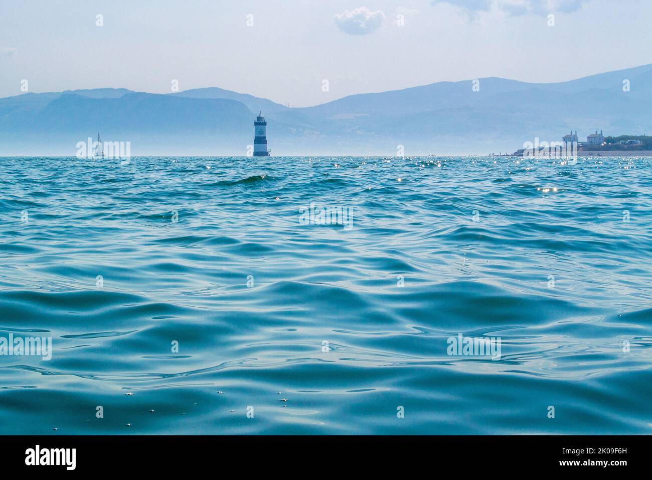 Trwyn Du Lighthouse, also known as Penmon Lighthouse, off Puffin Island ...