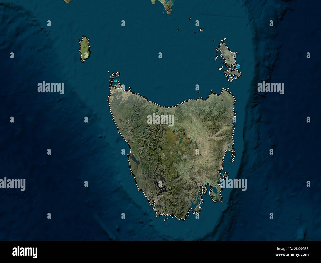 Tasmania, state of Australia. Low resolution satellite map Stock Photo ...