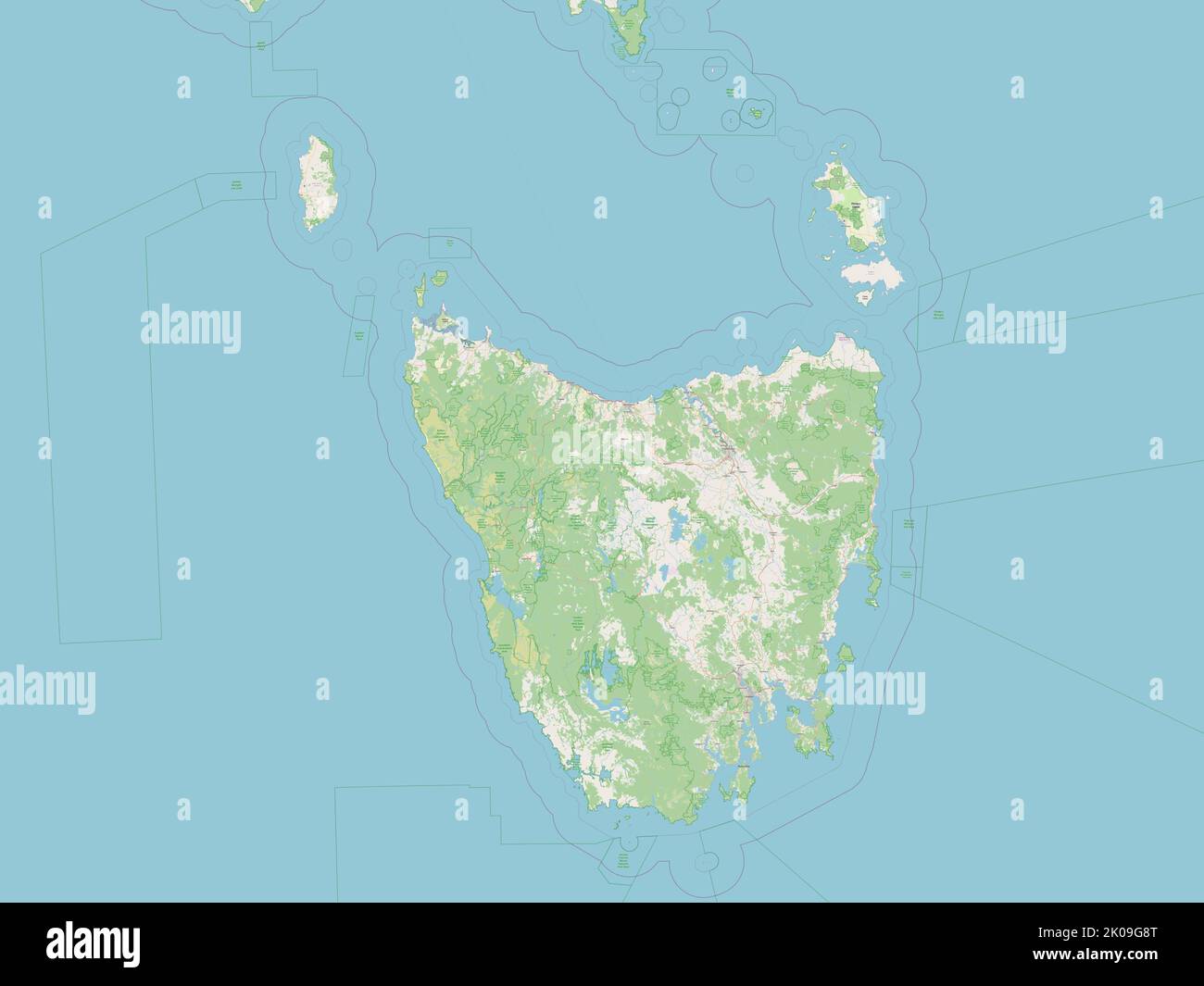 Tasmania, state of Australia. Open Street Map Stock Photo - Alamy
