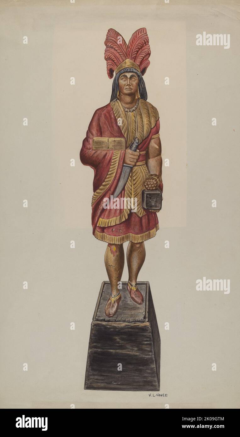 Cigar Store Indian, c. 1941 Stock Photo - Alamy
