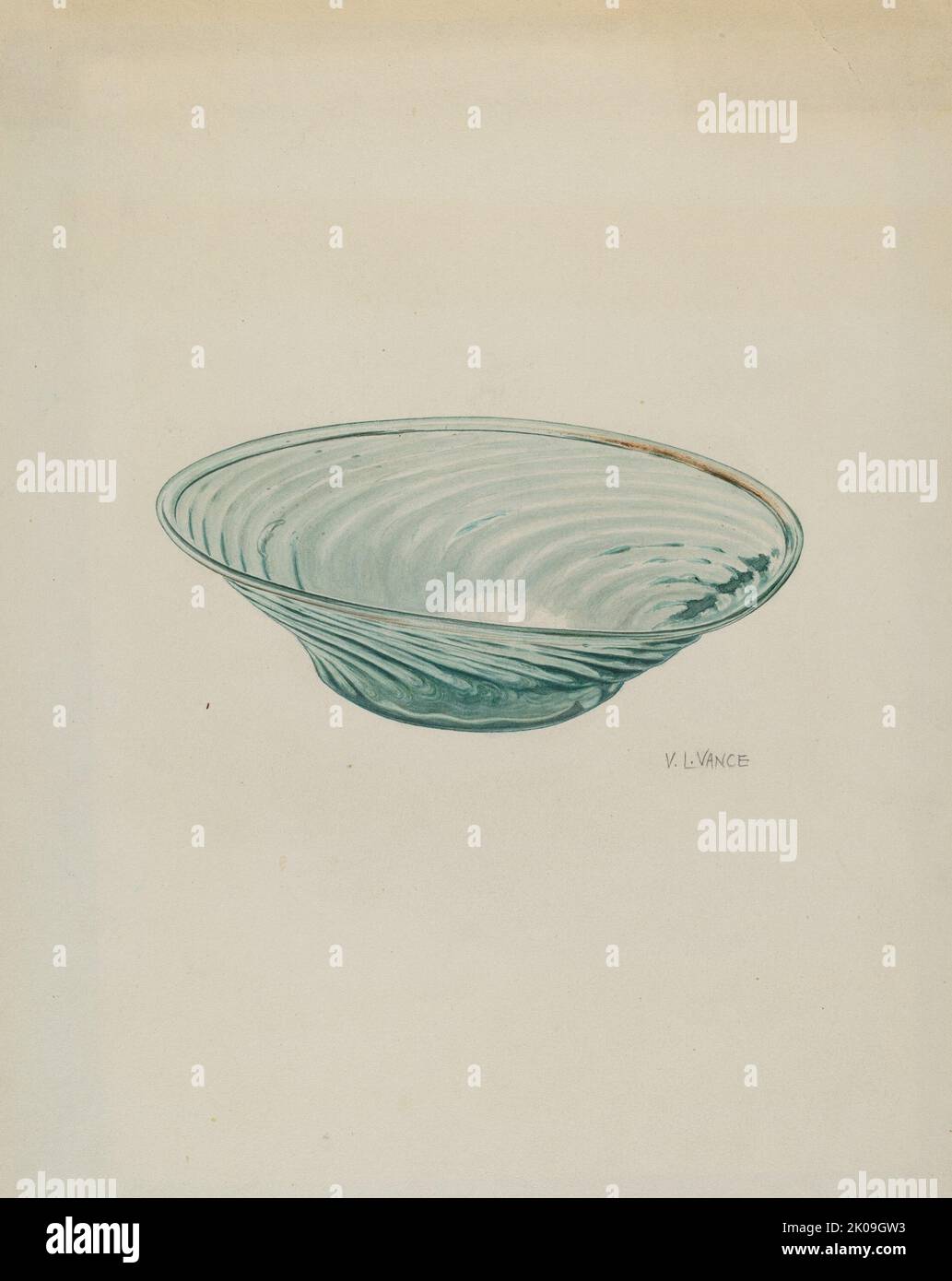 Flat Glass Bowl, c. 1940 Stock Photo - Alamy