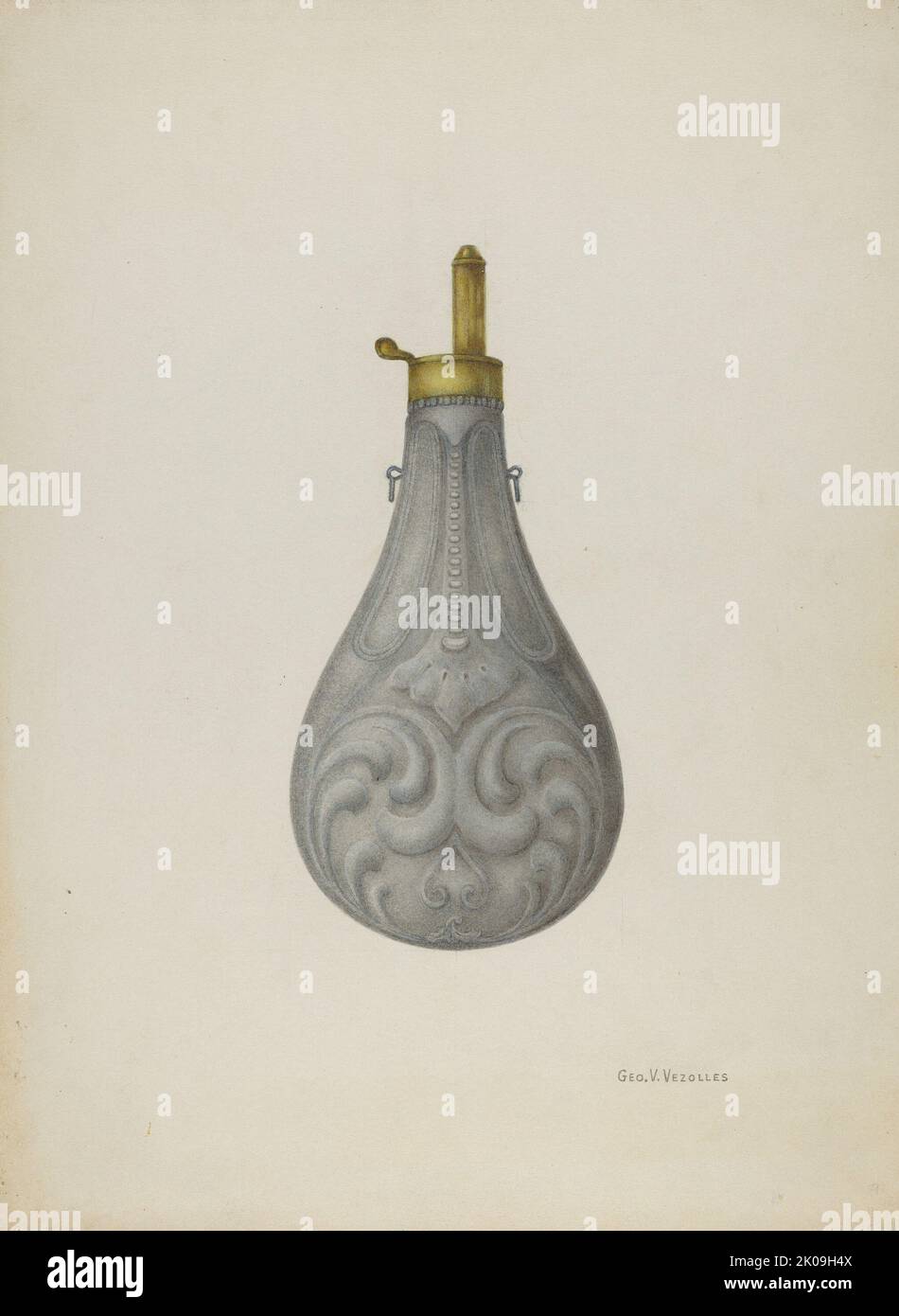 Pewter Powder Flask, c. 1939 Stock Photo - Alamy