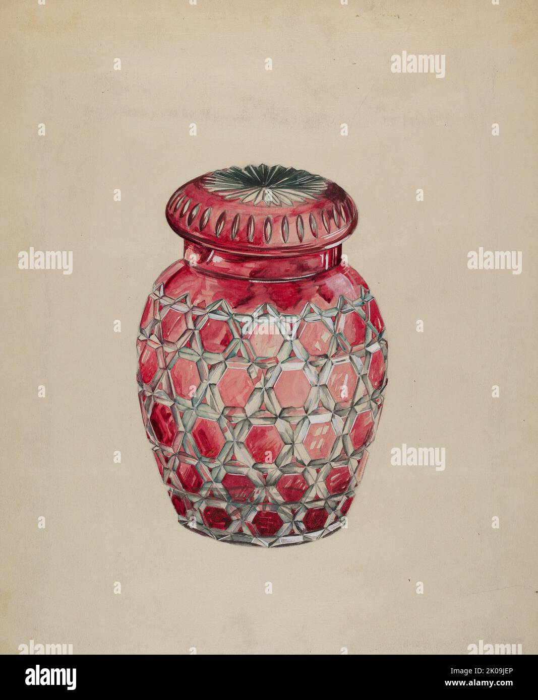 Ruby Case Glass Rose Jar, c. 1936 Stock Photo - Alamy