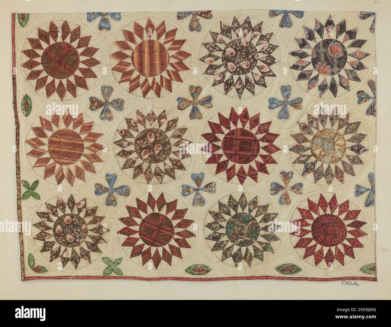 Sunburst Quilt, c. 1938 Stock Photo - Alamy