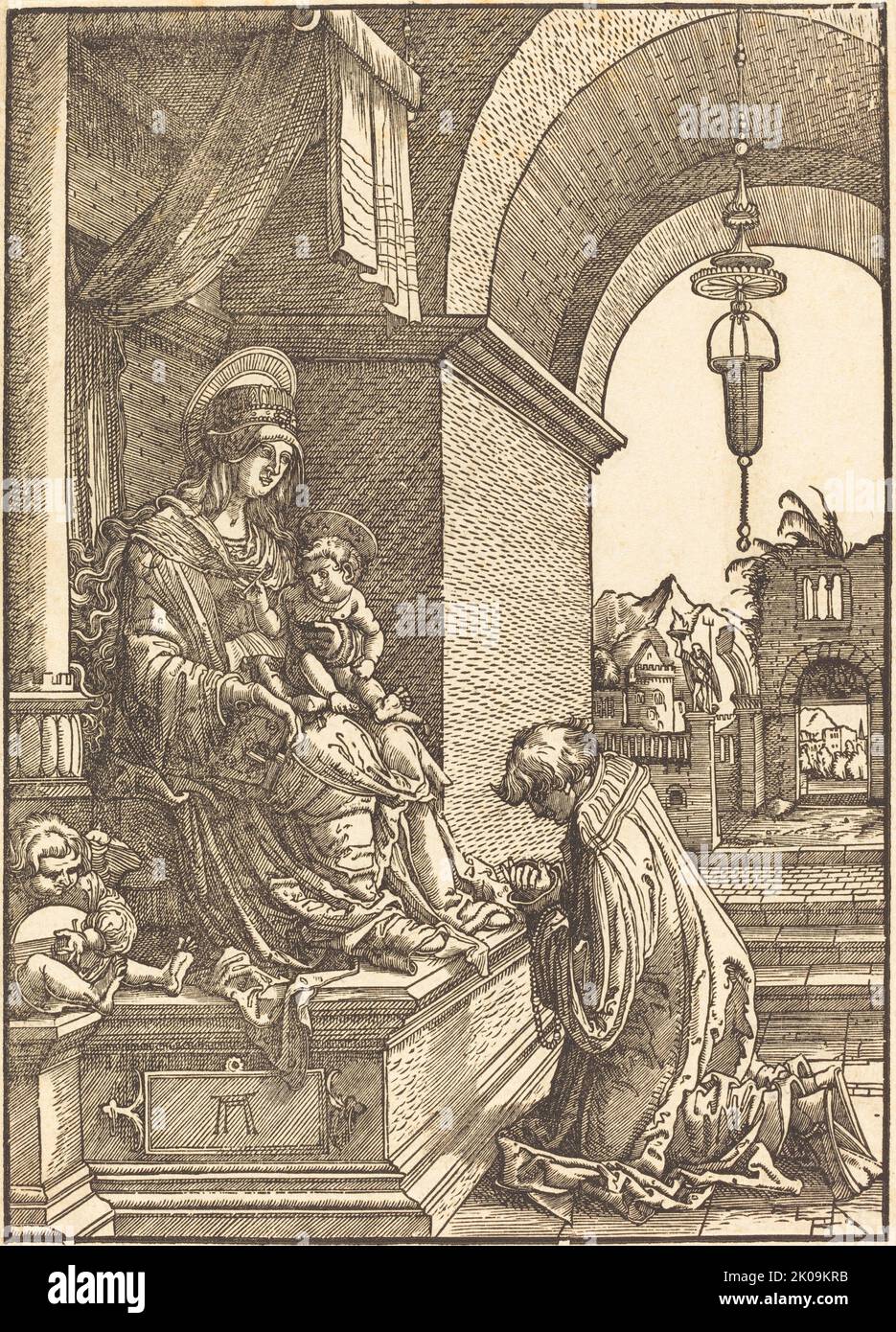 Suppliant Kneeling before the Virgin and Child, c. 1519 Stock Photo - Alamy