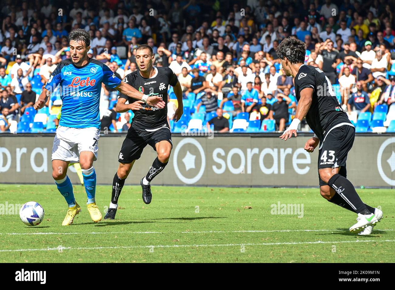 NAPLES, ITALY - SEPTEMBER 10: Eljif Elmas of Napoli during the Italian ...