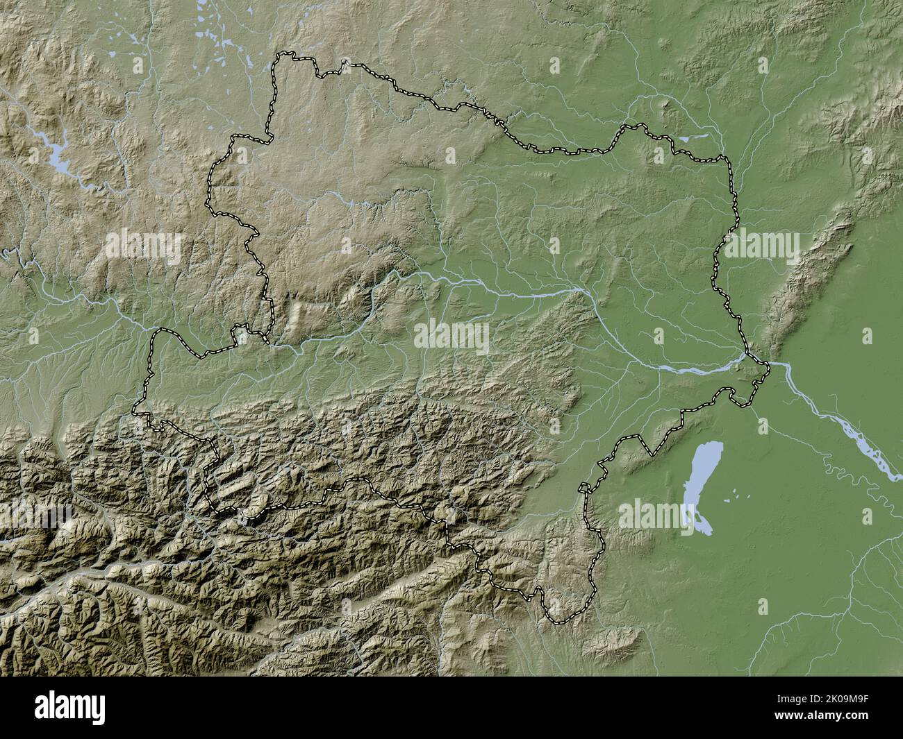 Niederosterreich, state of Austria. Elevation map colored in wiki style ...